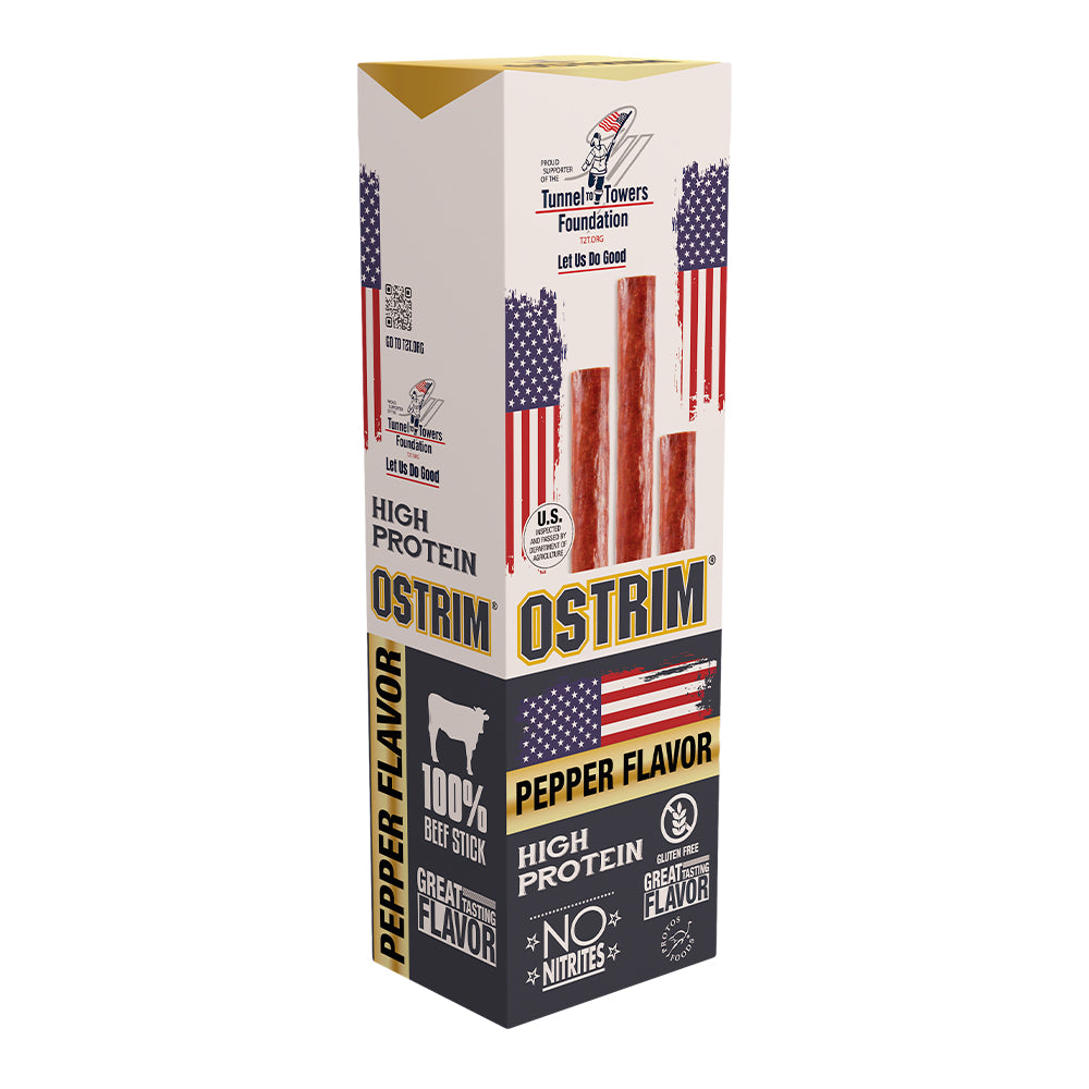 Lightly Peppered Beef & Ostrich Snack Sticks – Ostrim